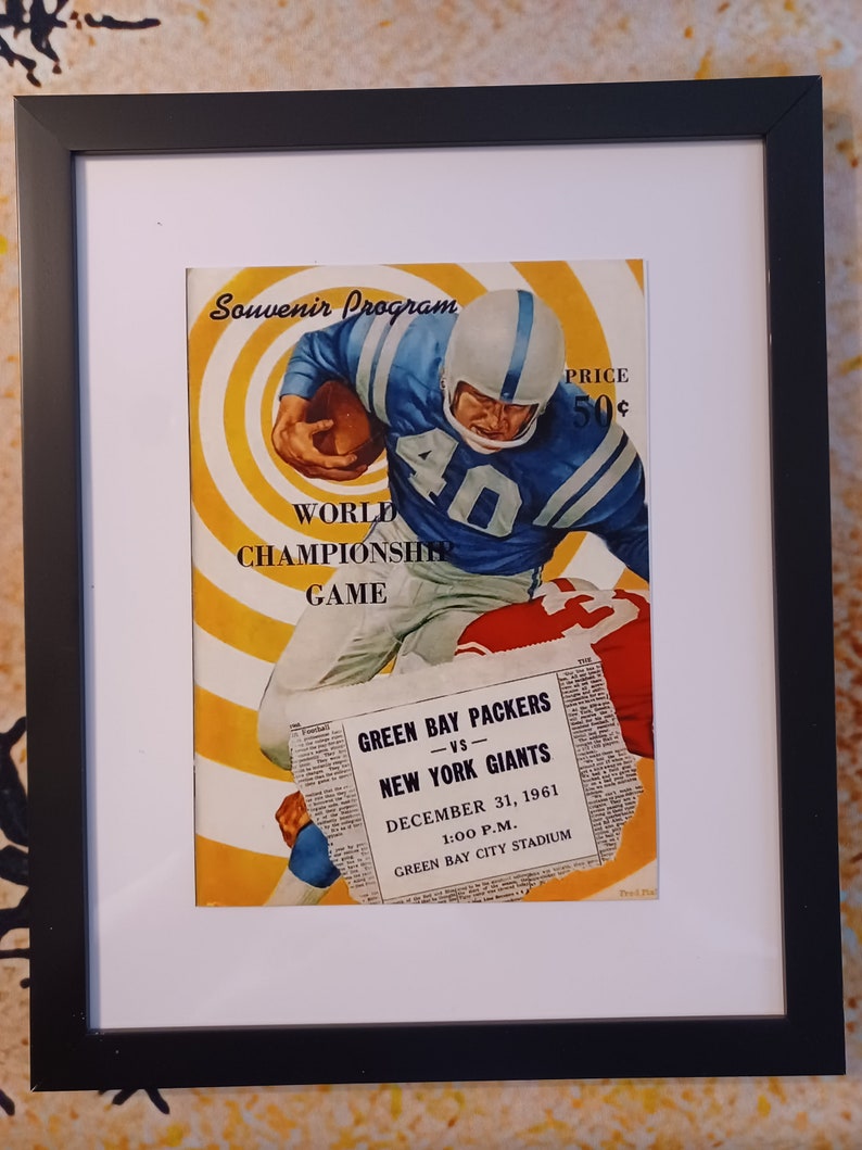 Framed Vintage NFL Football Program Cover Reproduction Green Bay ...