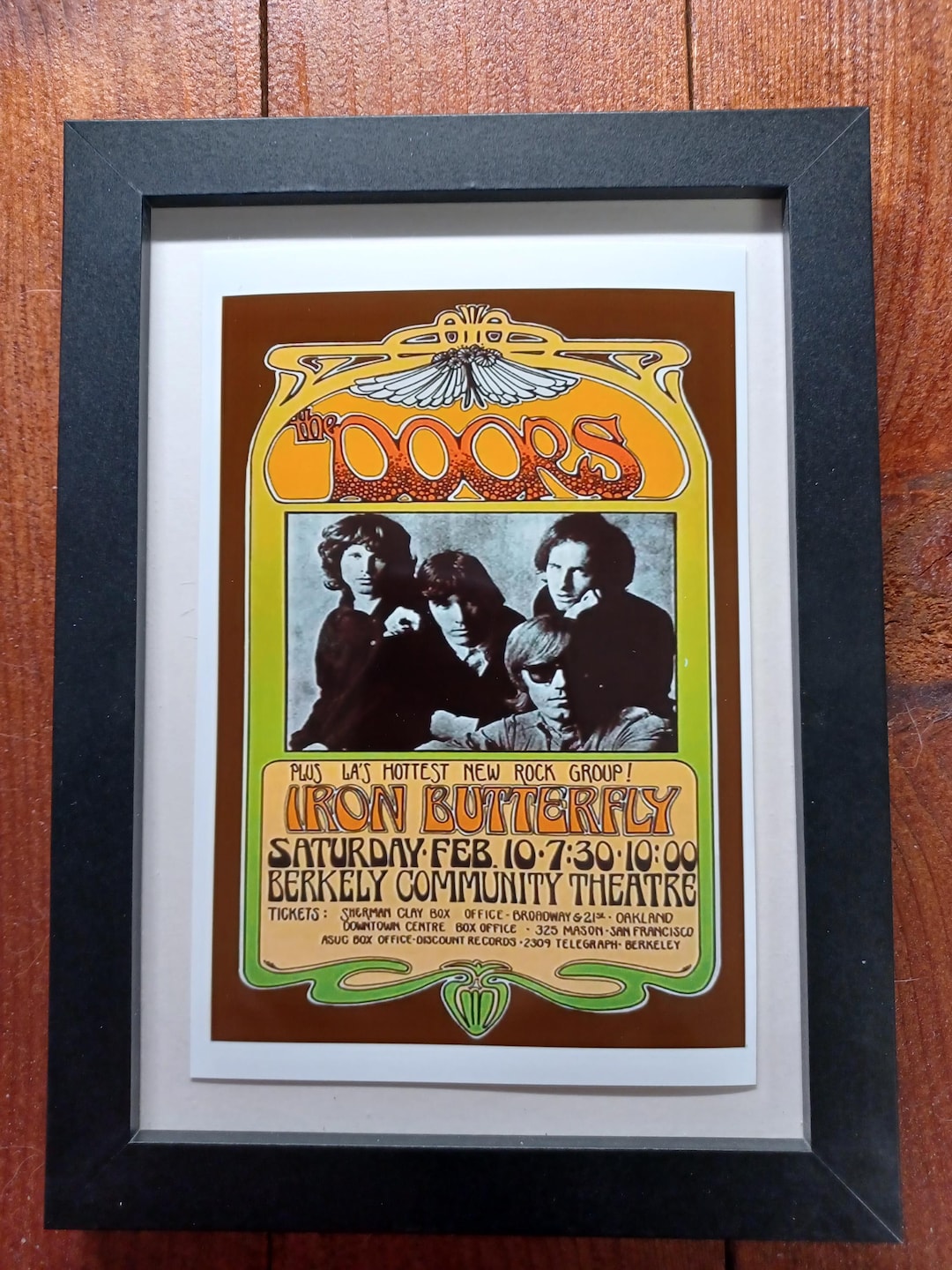 Framed Mini Concert Poster the Doors Iron Butterfly Berkeley 1967 - Etsy
