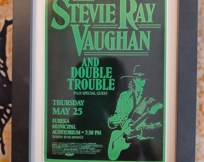 Stevie Ray Vaughan Poster With Signature Double Trouble Wall Art Rock ...