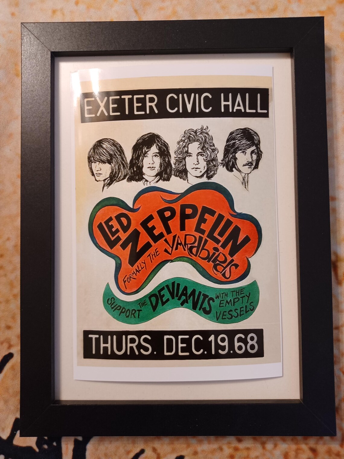 Framed Mini Concert Poster Classic Rock Led Zeppelin Formerly the ...