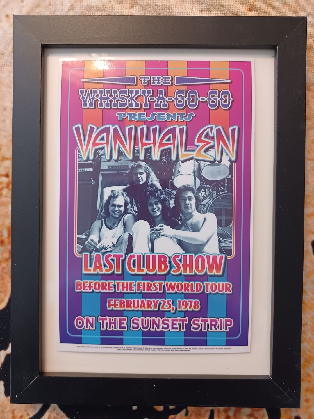 Framed Mini Concert Poster Classic Rock Van Halen Whisky-a-go-go ...