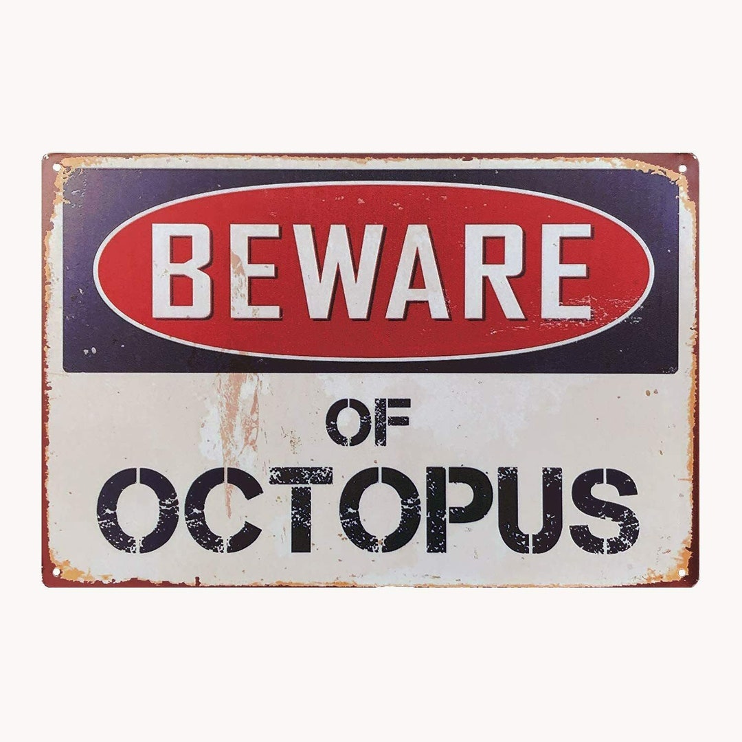 Fridge / Tool Box / Locker Magnet Beware of Octopus - Etsy