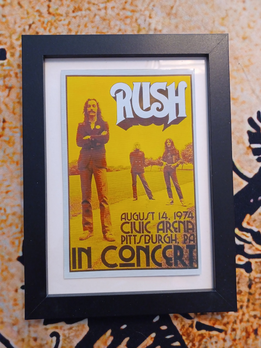 Framed Mini Concert Poster Rush Pittsburgh 1974 - Etsy