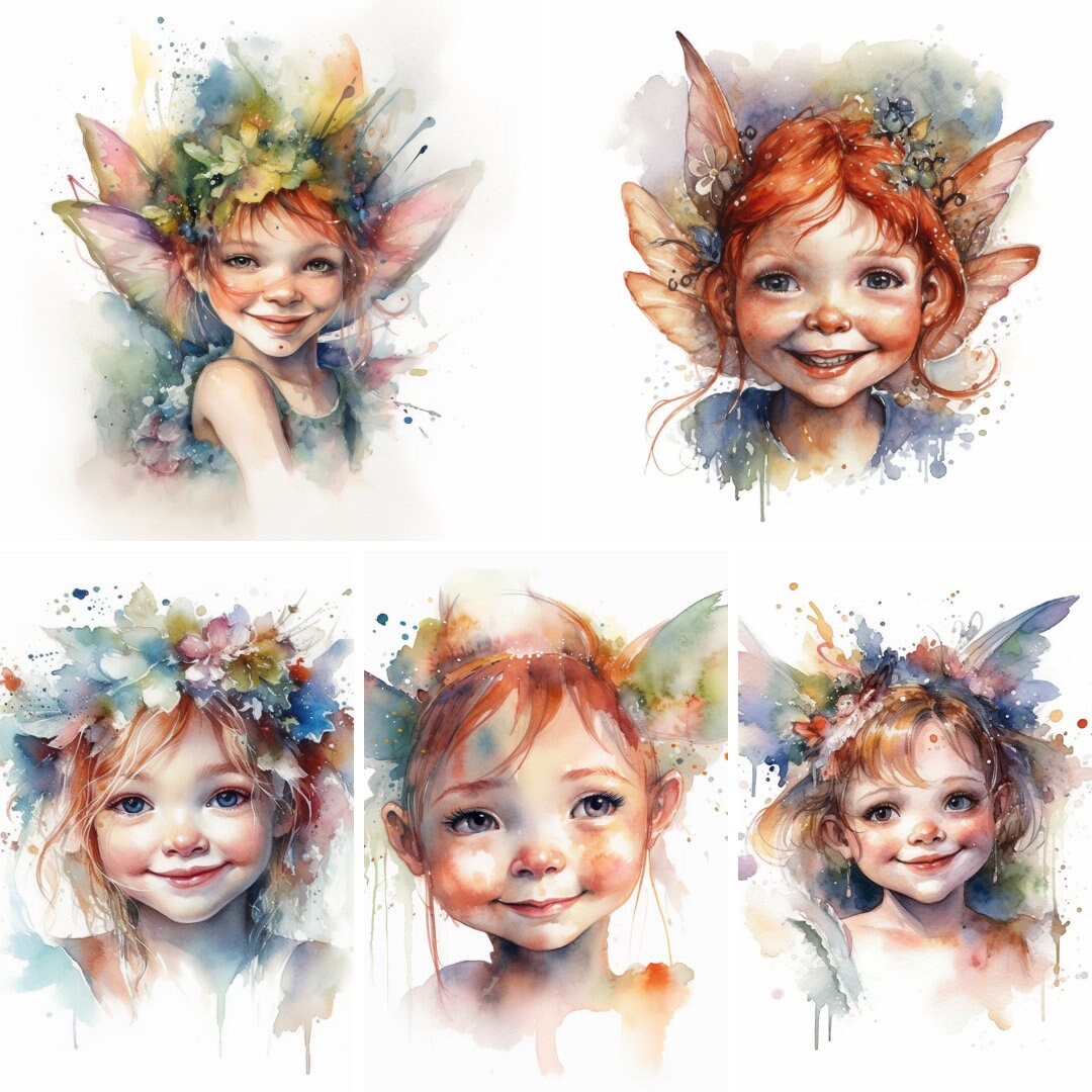 20 Watercolor Cute Clipart Fairy Images, PNG, Commercial Use - Etsy