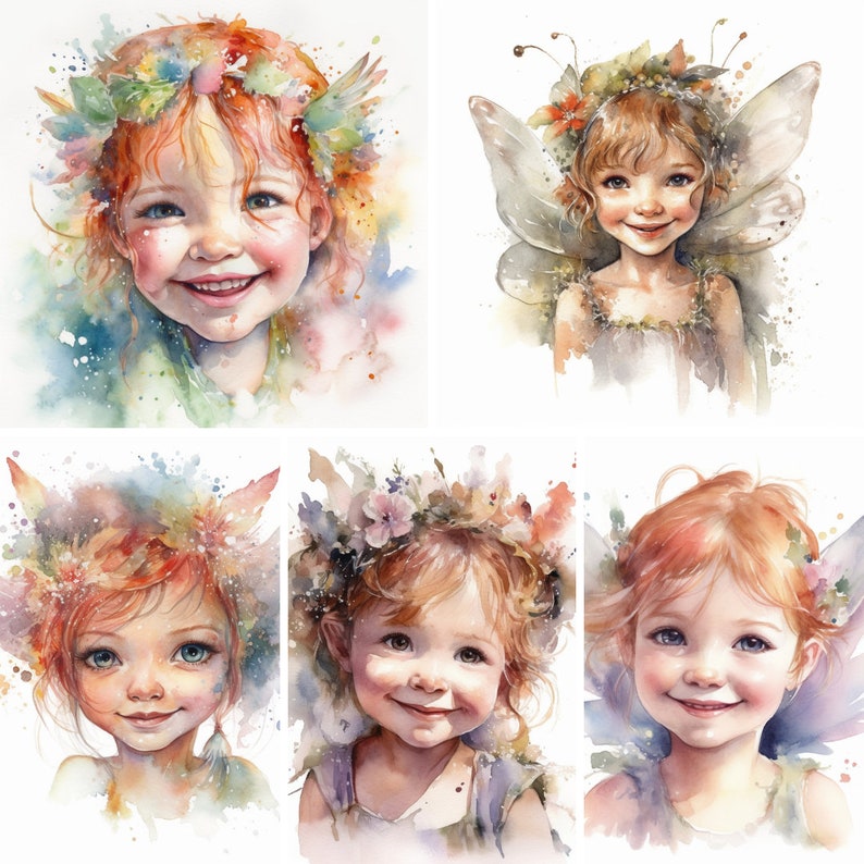 20 Watercolor Cute Clipart Fairy Images, PNG, Commercial Use - Etsy