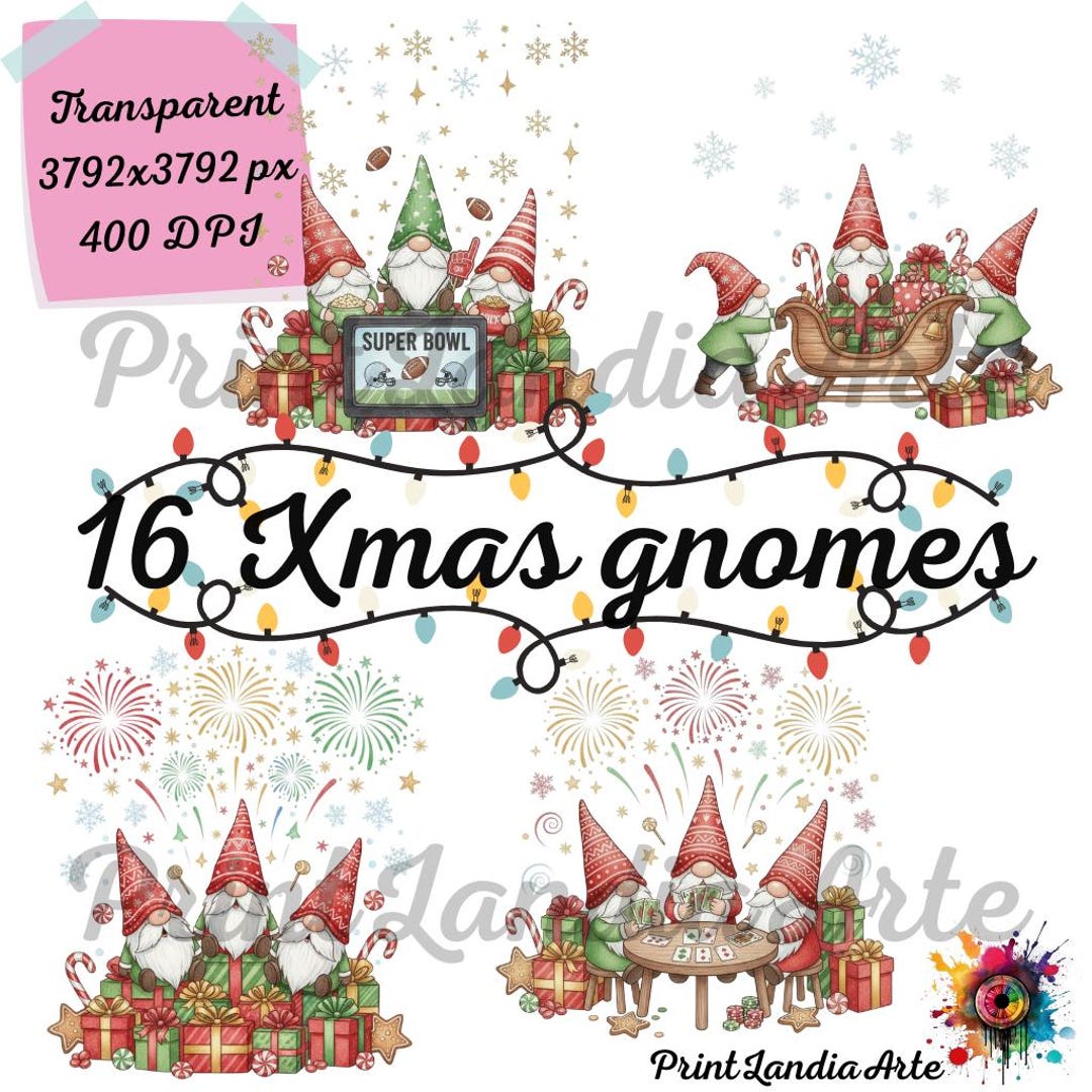 Christmas Gnomes PNG Clipart Set – Festive Holiday Gnomes Digital ...