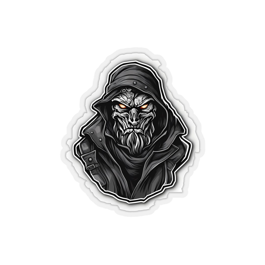 Kiss-cut Villain Sticker, Glowing Eyes, Monochrome Style, Sinister ...