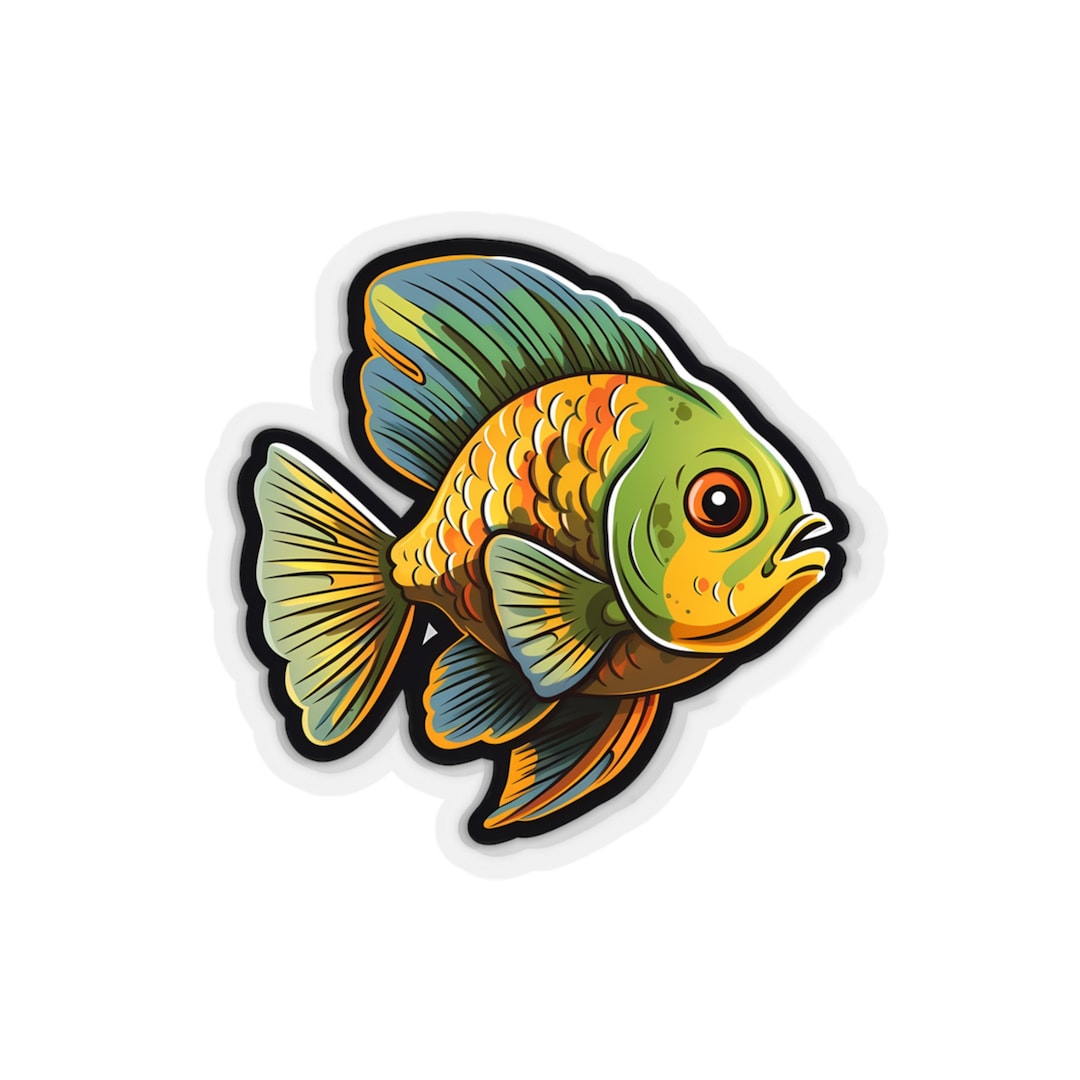 Kiss-cut Vibrant Sunfish Sticker, Colorful Fish Decal, Eye-catching ...