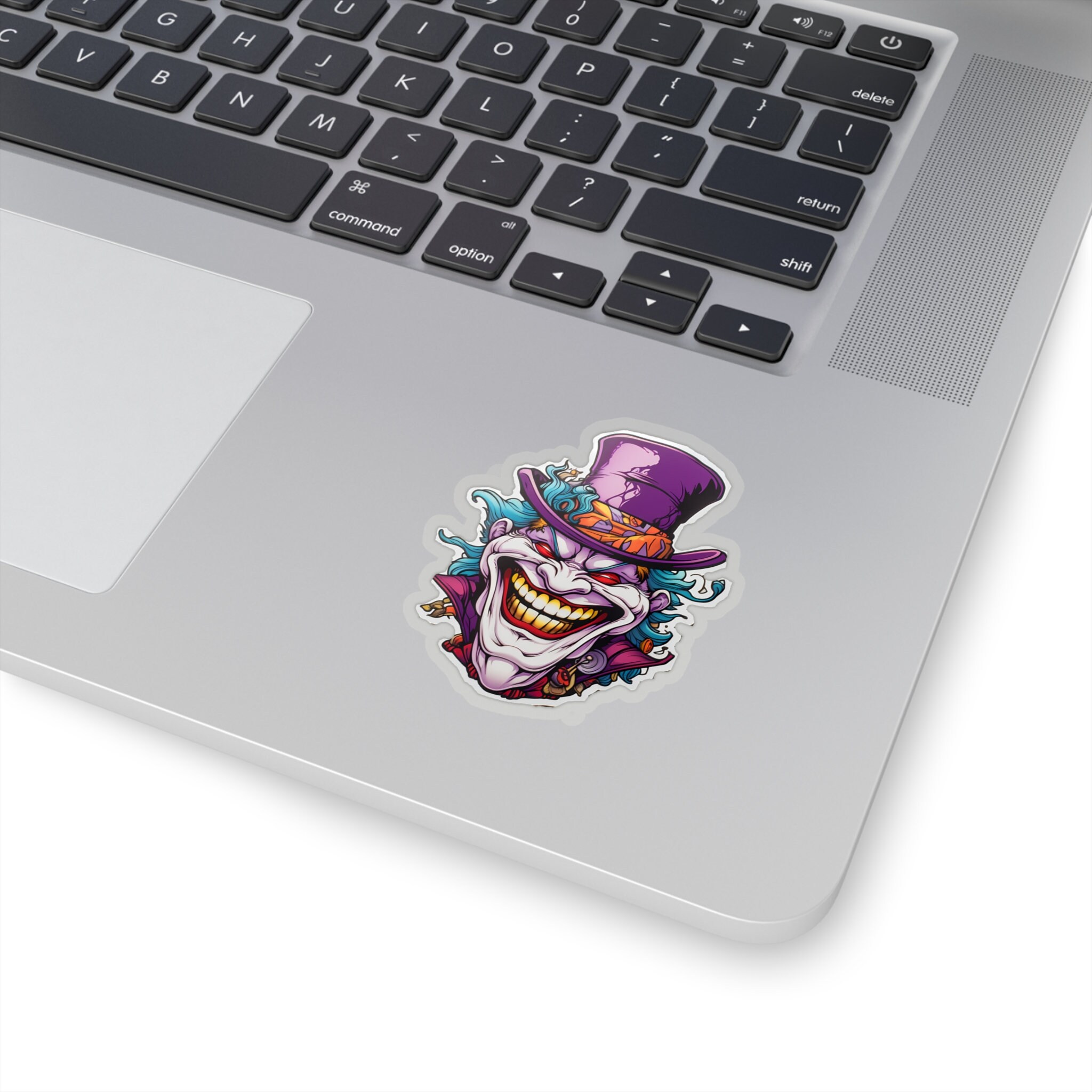 Kiss-cut Jester Villain Sticker, Mischievous Evil Character Decal, Playful Design, Mysterious ...