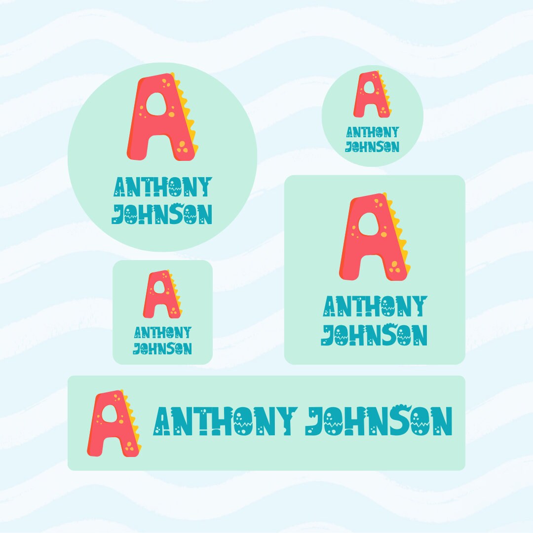 Customized Different Size and Style Name Sticker Sheet Name - Etsy