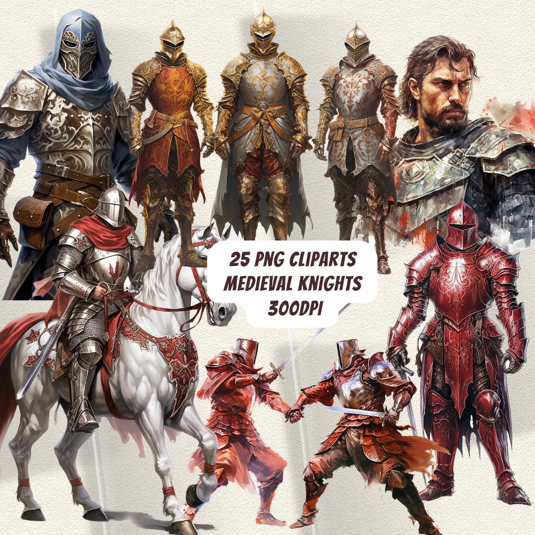 Medieval Knights Clipart for Medieveal Lover Medieval Soldier - Etsy