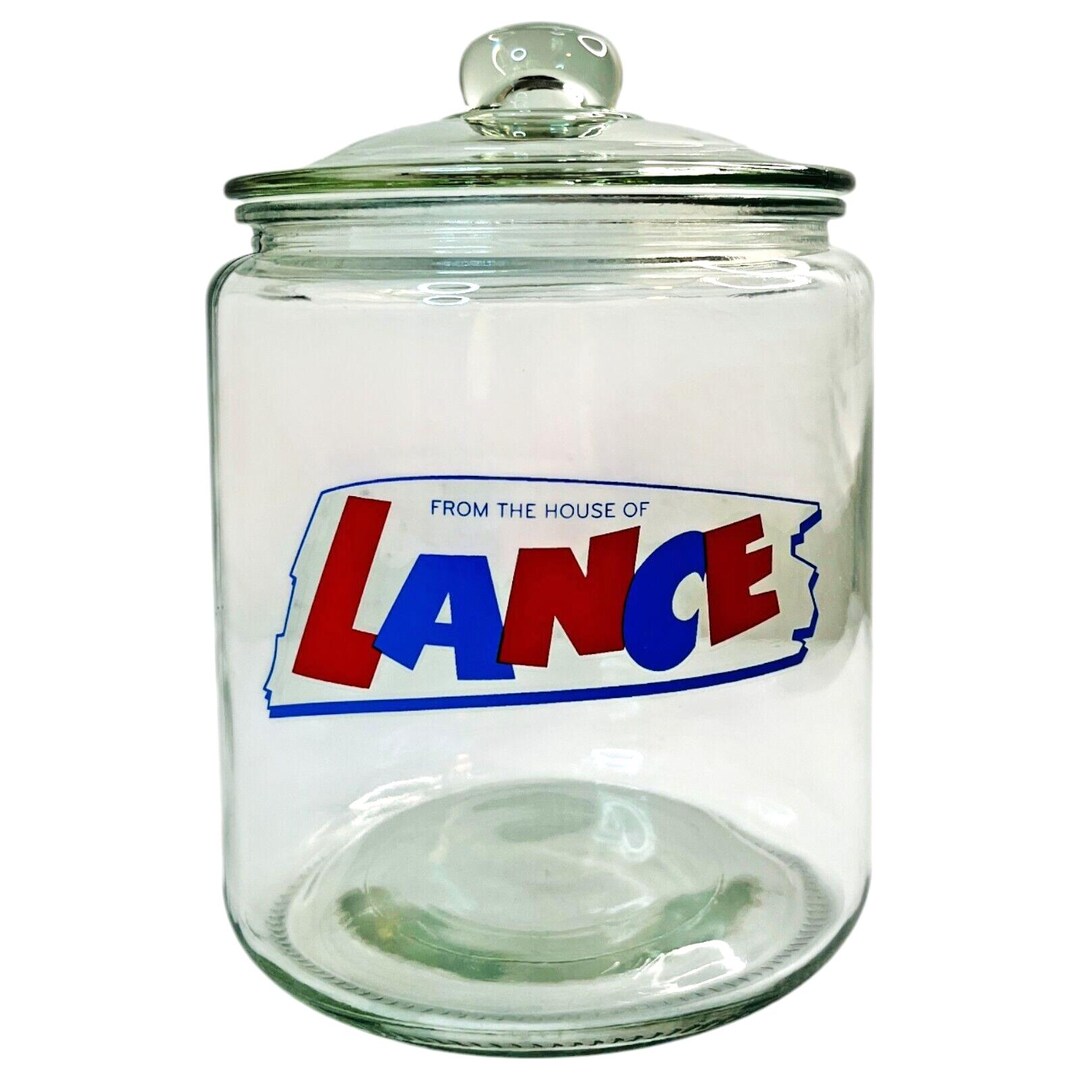 Vintage Lance Cracker or Cookie Glass Jar With Lid Original Store ...