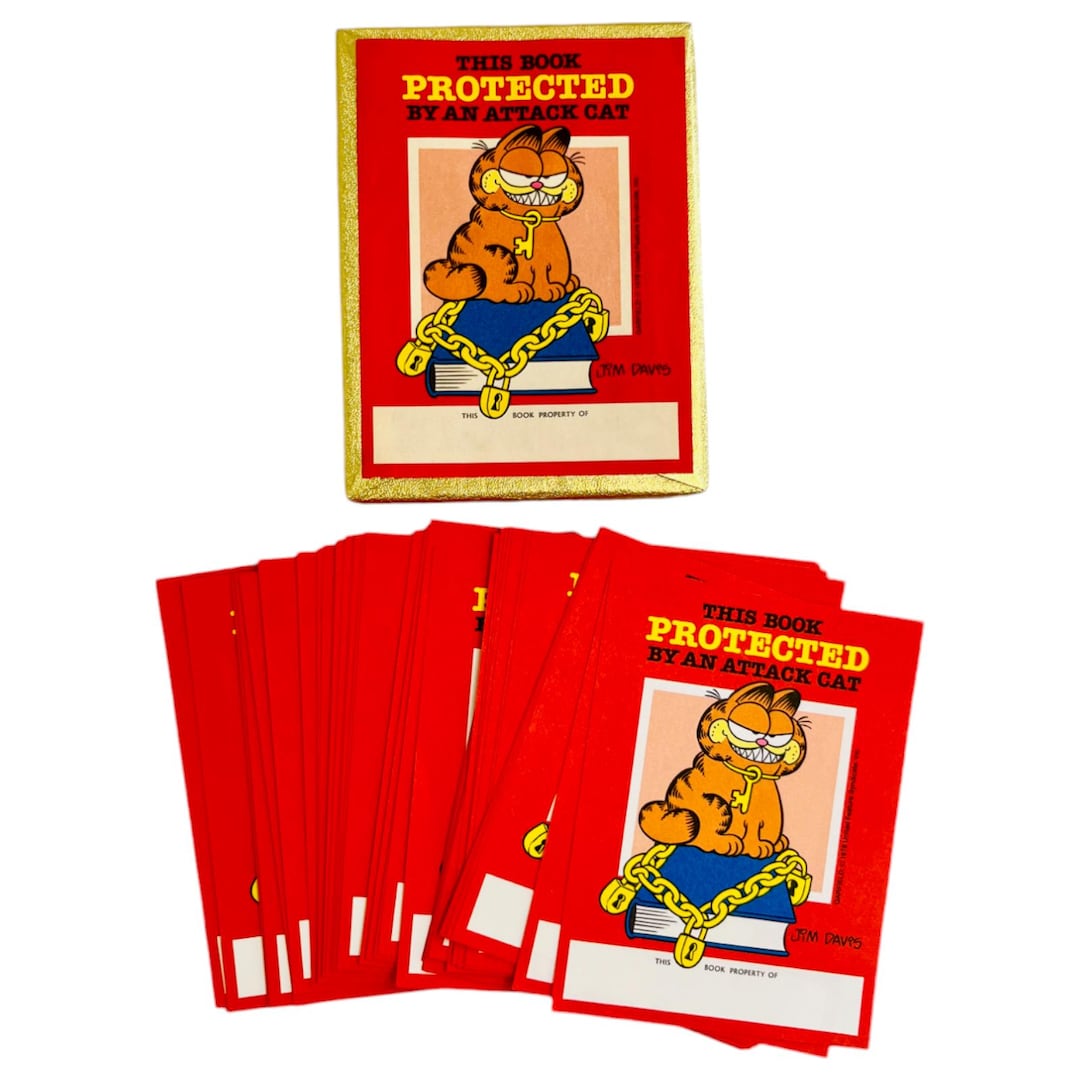 Vintage Set of 50 Garfield Attack Cat Bookplates by Antioch Publishing ...