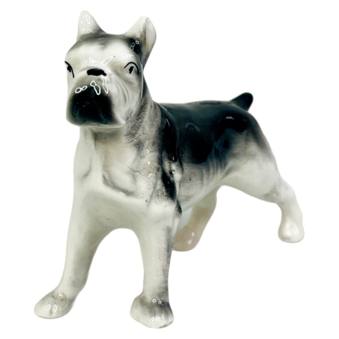 Vintage Realistic Boxer Dog 4" Ceramic Figurine | Marked Japan - Etsy