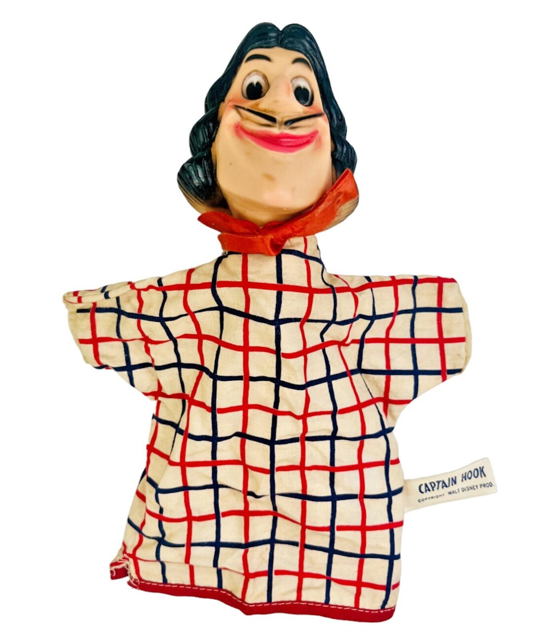 Vintage 1950s Gund Disney Captain Hook Hand Puppet With a Rubber Head ...