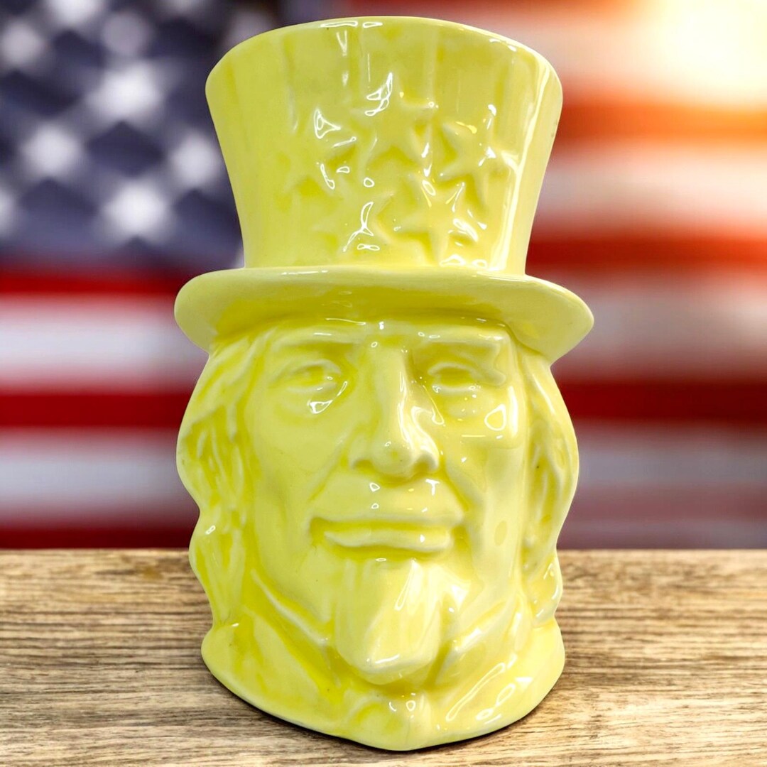 Vintage Mccoy Pottery Uncle Sam Yellow Ceramic Planter 7 H READ - Etsy