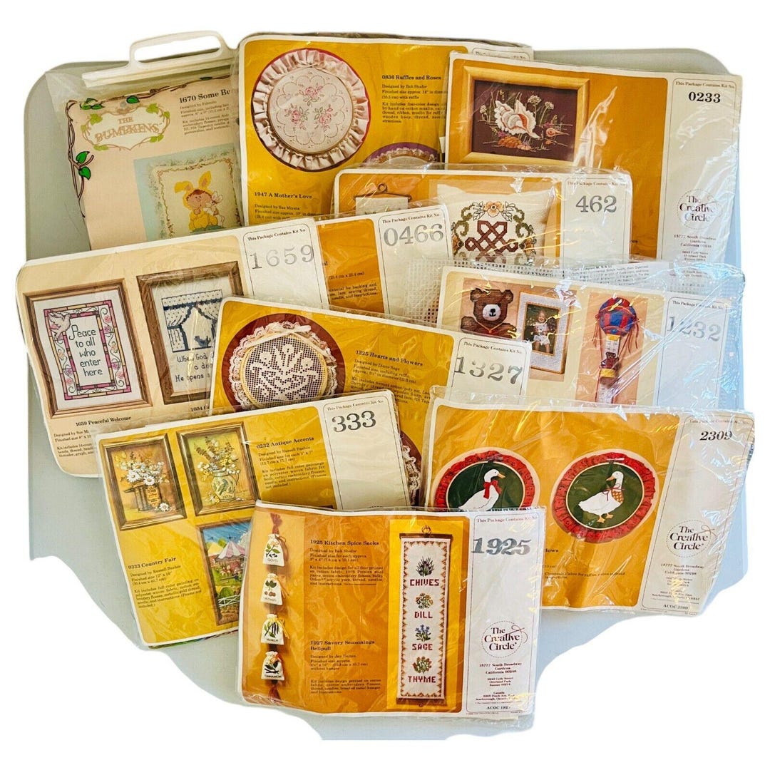 Mixed Lot of 11 Vintage Craft Kits by the Creative Circle | Cross ...