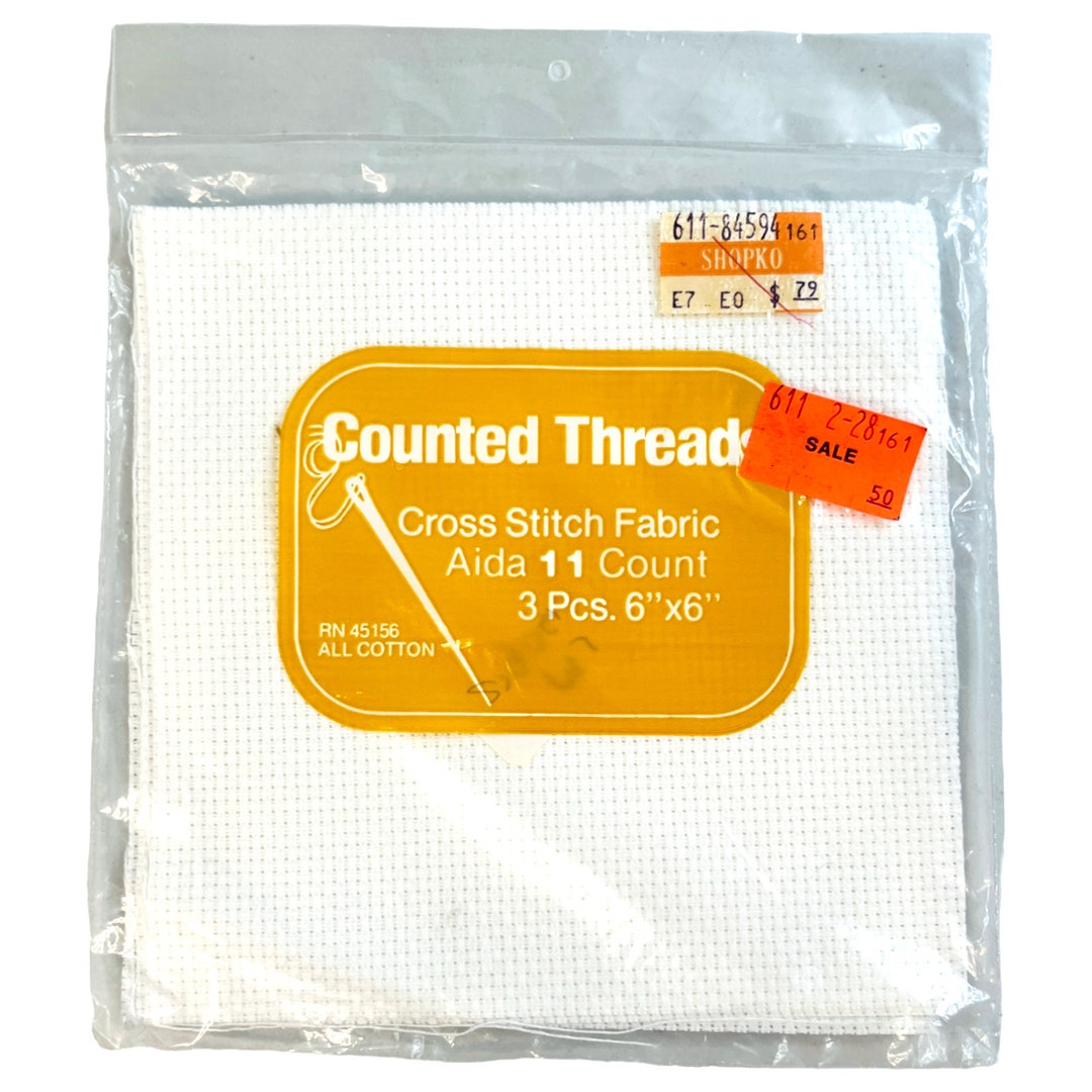 3 Pieces of Vintage Counted Cross Stitch Fabric 11 Count Aida Cloth 6 X ...