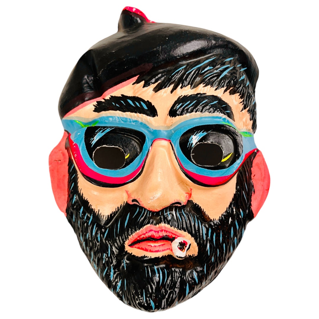 Vintage Beatnik Plastic Halloween Mask - Etsy