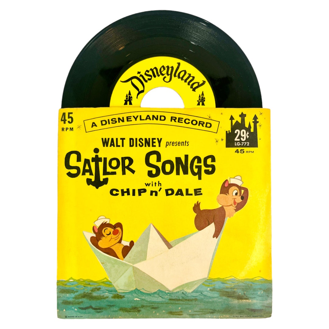 Vintage 1963 Walt Disney Presents Sailor Songs With Chip N' Dale 45rpm ...