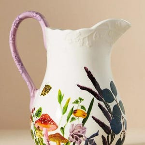 Anthropologie X Nathalie Lete marais Hand Painted Stoneware Pitcher 10. ...
