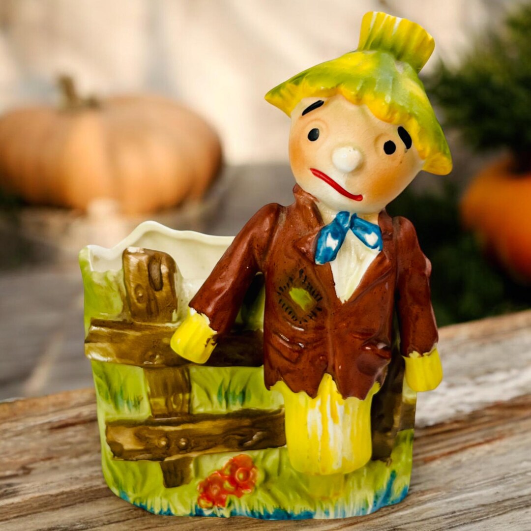 Vintage Sad Scarecrow Halloween Planter With the Original Norleans ...