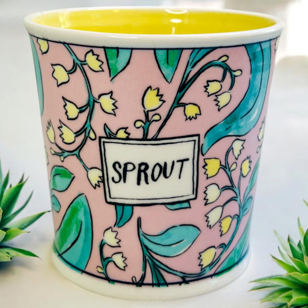 Anthropologie X Molly Hatch sprout Gardening Collection Flower Pot 4 - Etsy