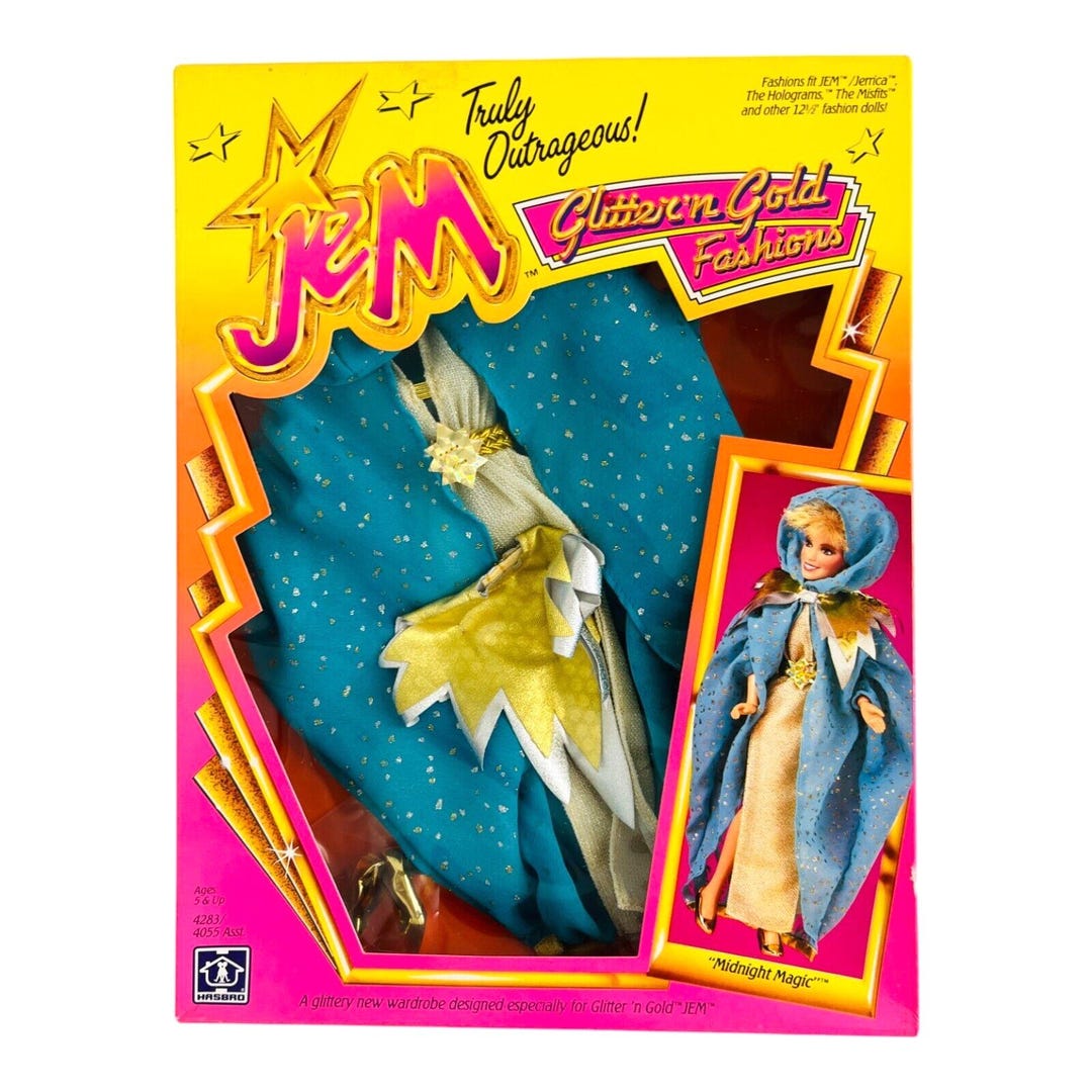 Vintage 1986 Jem and the Holograms Glitter 'n Gold Fashions "midnight ...