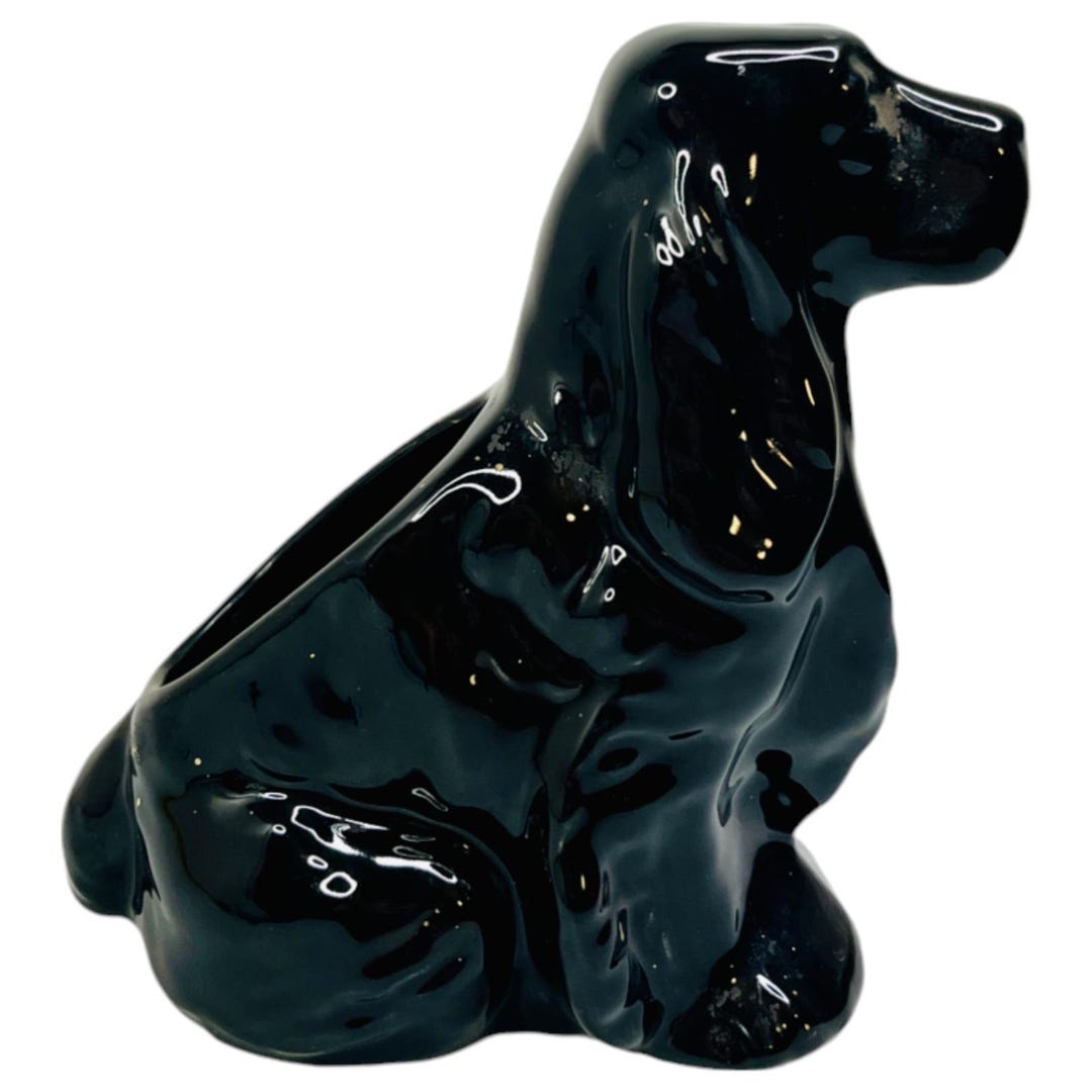 Vintage Black Cocker Spaniel Puppy Dog Planter by Shawnee Pottery | 6.5 ...
