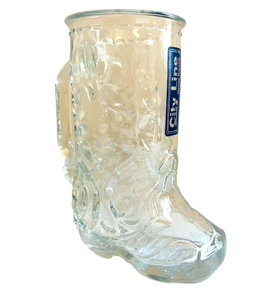 Libbey of Canada 7" Clear Glass Cowboy Boot Mug - Etsy