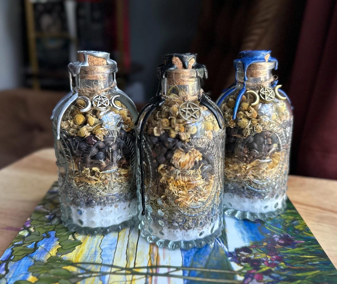 Reiki-charged Home Protection Spell Jar | Witch Bottle | Wiccan Altar ...