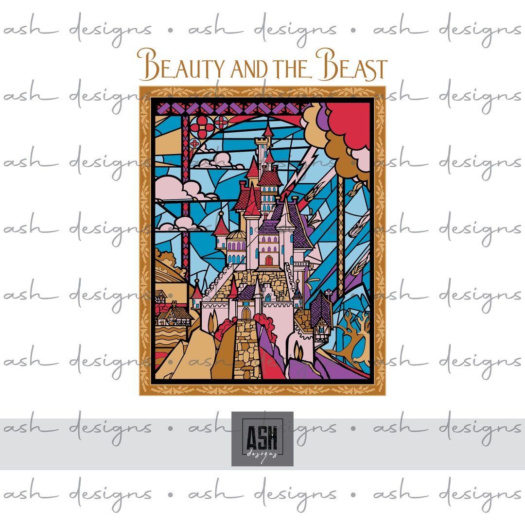 Beauty and the Beast Stained Glass Castle - Digital Download (svg - Eps ...
