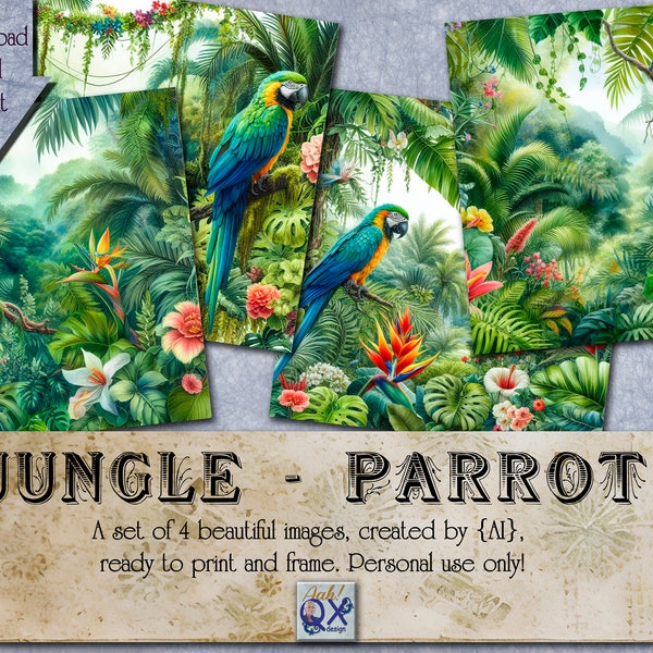 Parrot Poster - Etsy