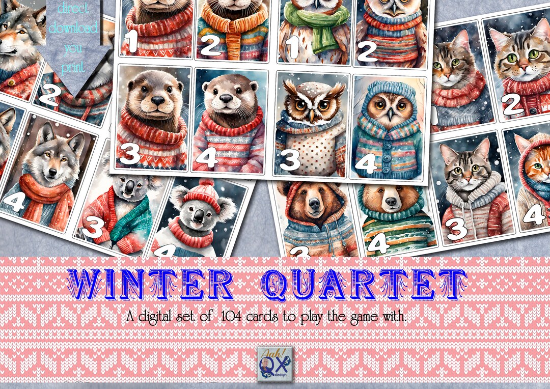 Quartet Cards Digital Download Print and Cut Game Fun Family Activity ...