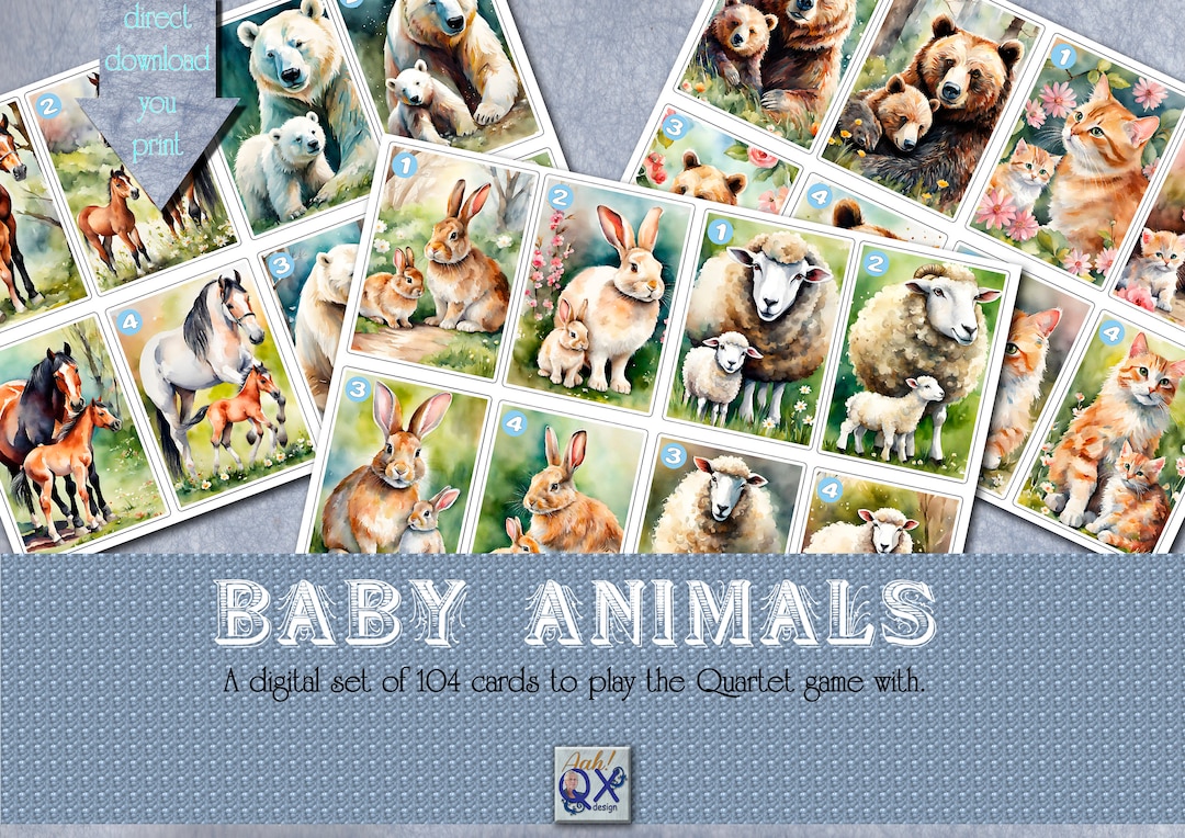 Quartet Cards Printable Educational Game Set Cut and Play Activity ...