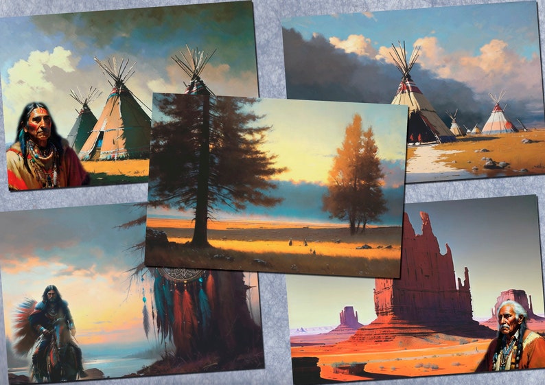 Junk Journal Native Spirit Digital Kit, Scrapbook Cards Set, Native ...