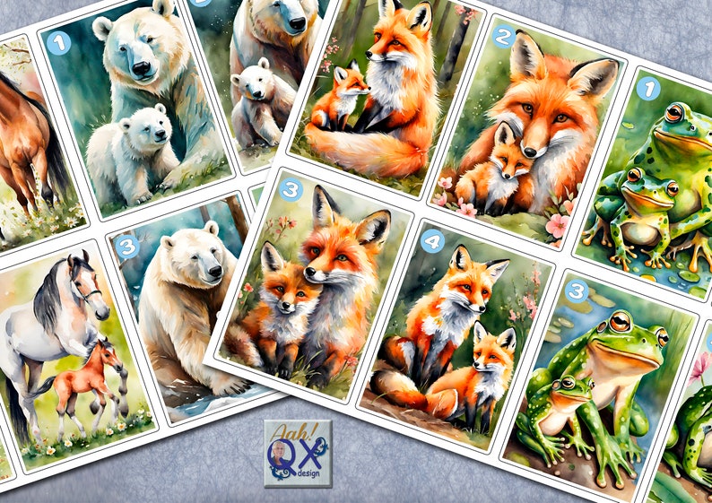 Quartet Cards Printable Educational Game Set Cut and Play Activity ...