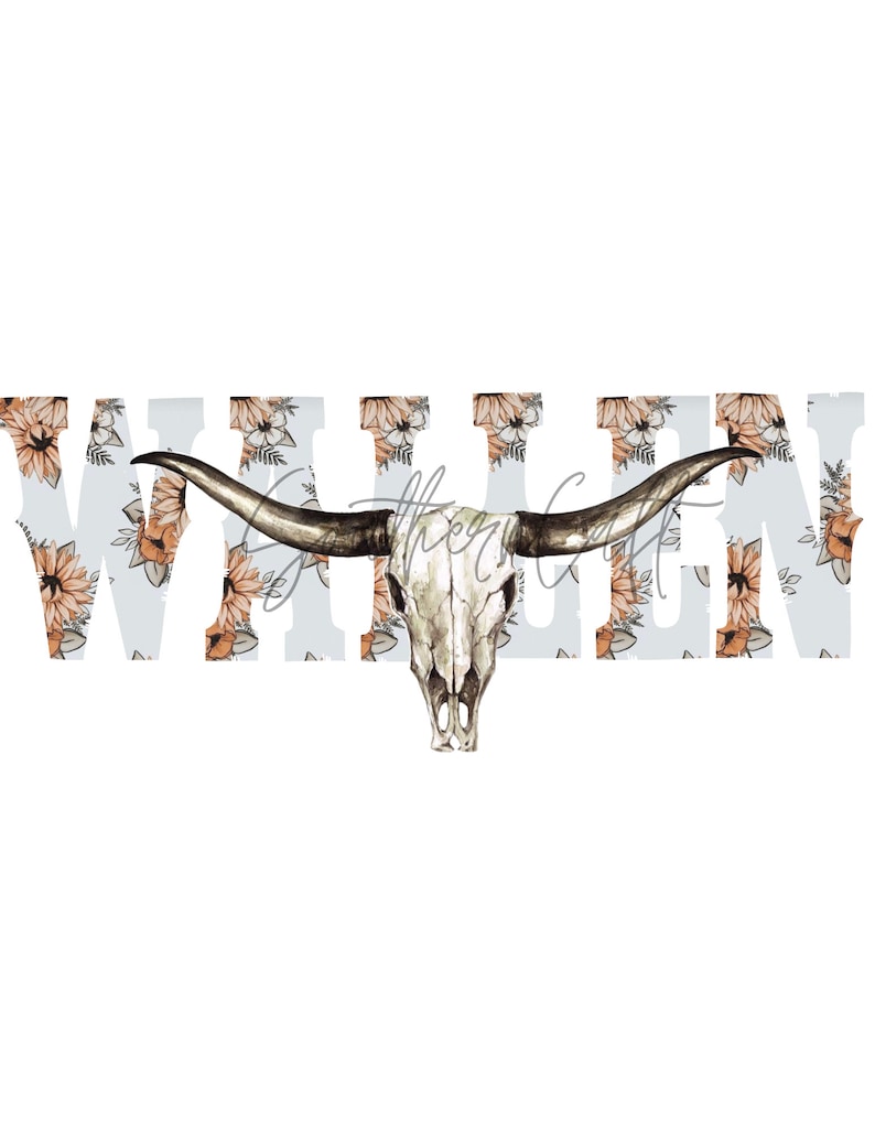 Vintage Wallen Bull Skull PNG | Wallen Png | Country Music Png ...