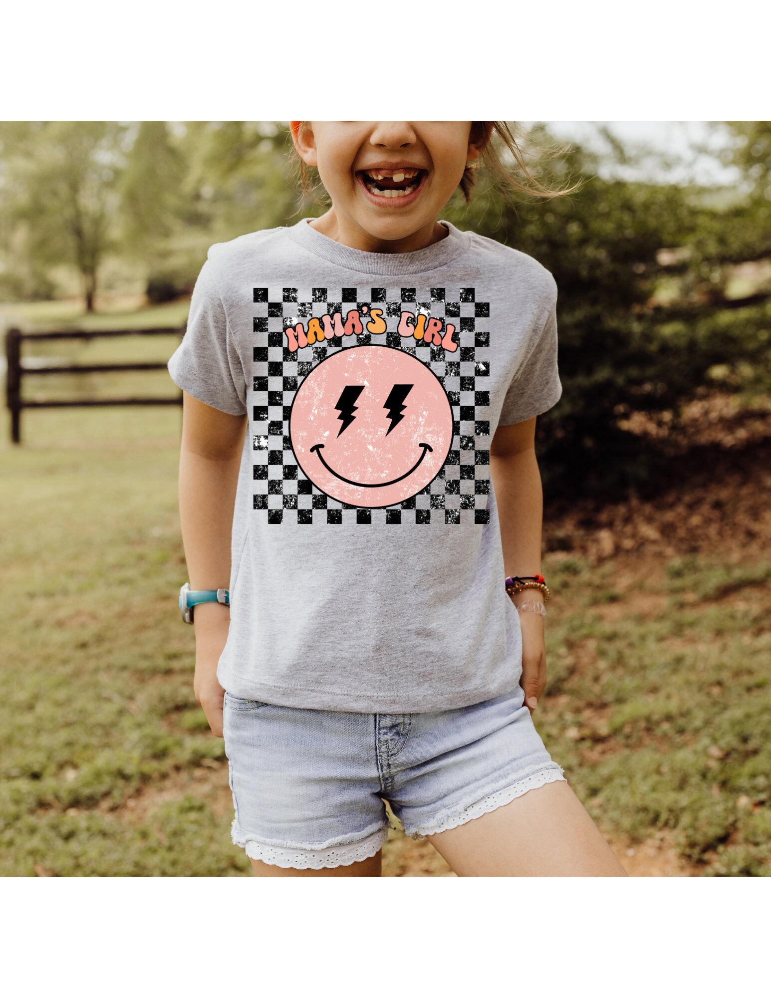 Mamas Girl Retro Smiley Toddler Sublimation Png | Little Girls ...