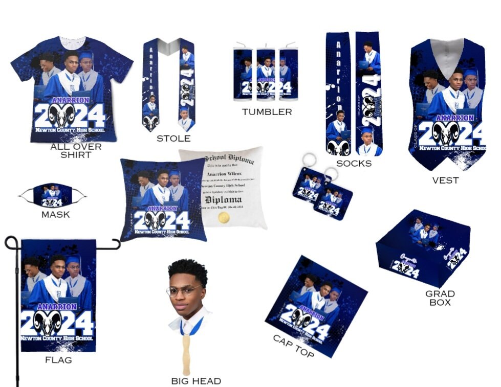 Complete Digital Graduation Bundle Custom Invitations, Custom ...