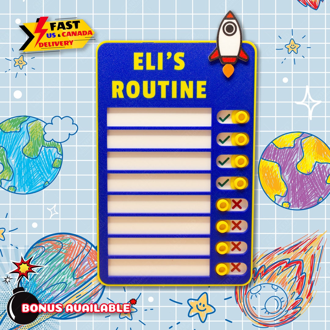 Sliding Routine Chart, To-do List, Daily Checklist, Personalized ...