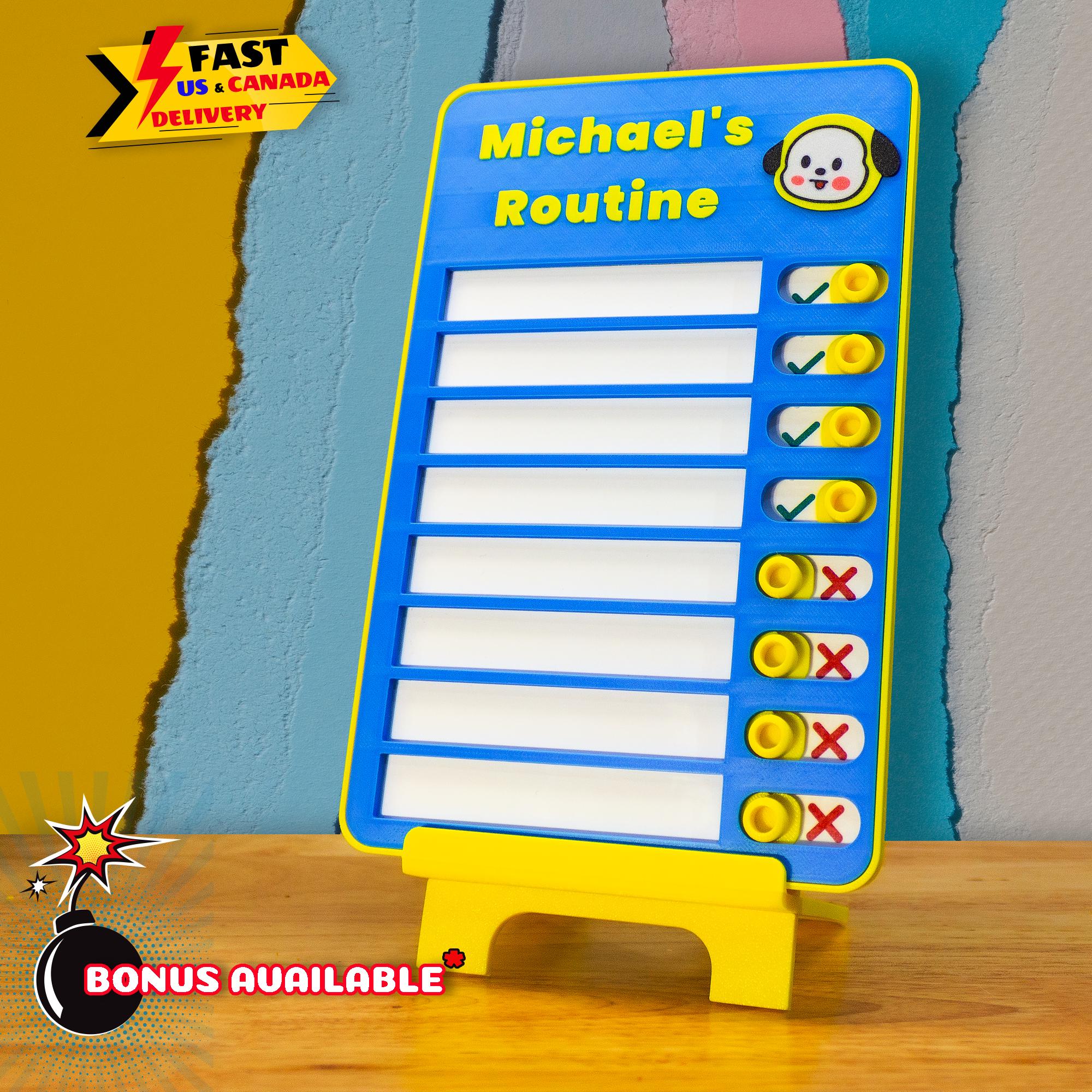 Kids Personalized Routine Chart, To-do Check List, Personalized Planner ...