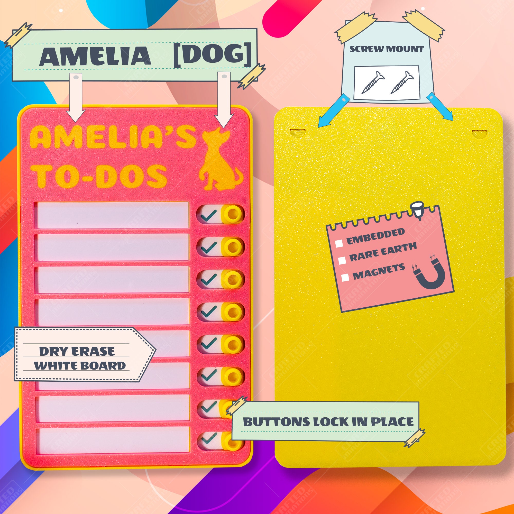 Personalized To-do List, Sliding Routine Chart, Chore Chart, Daily ...