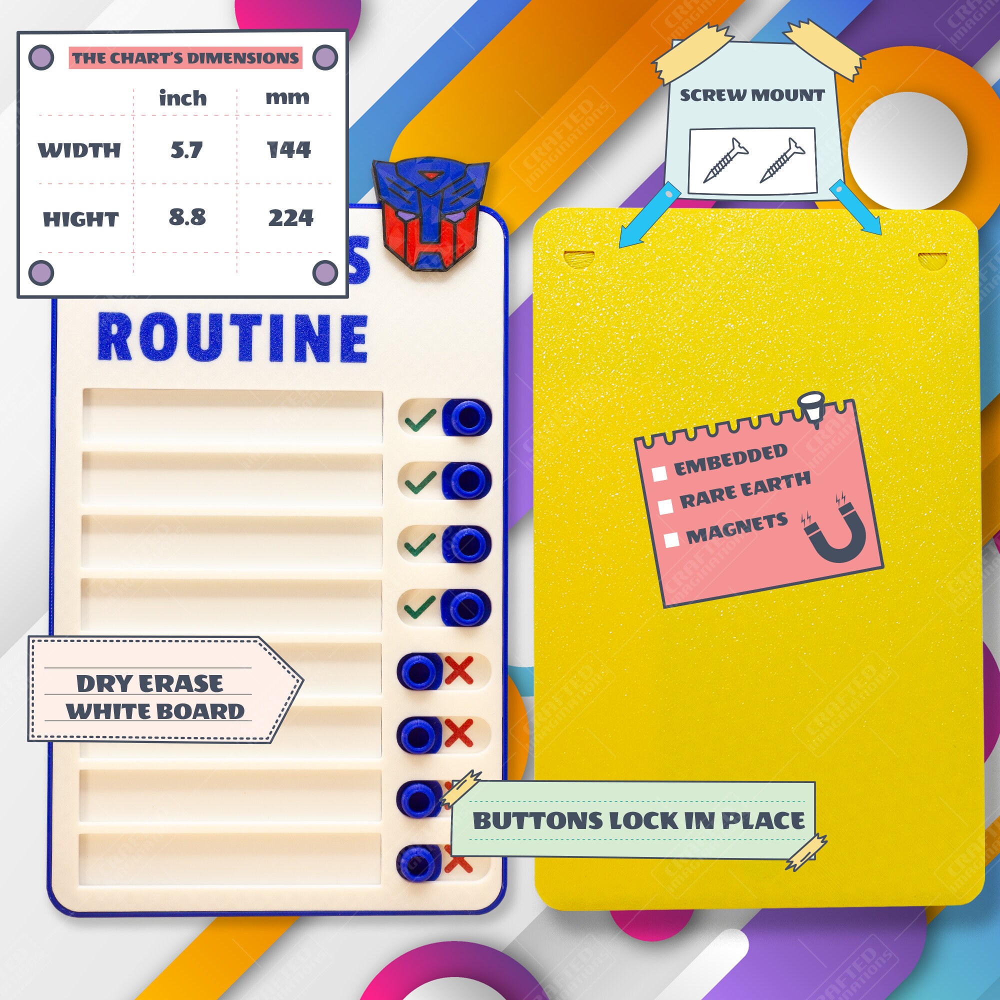 Sliding Routine Chart, To-do List, Daily Checklist, Personalized ...