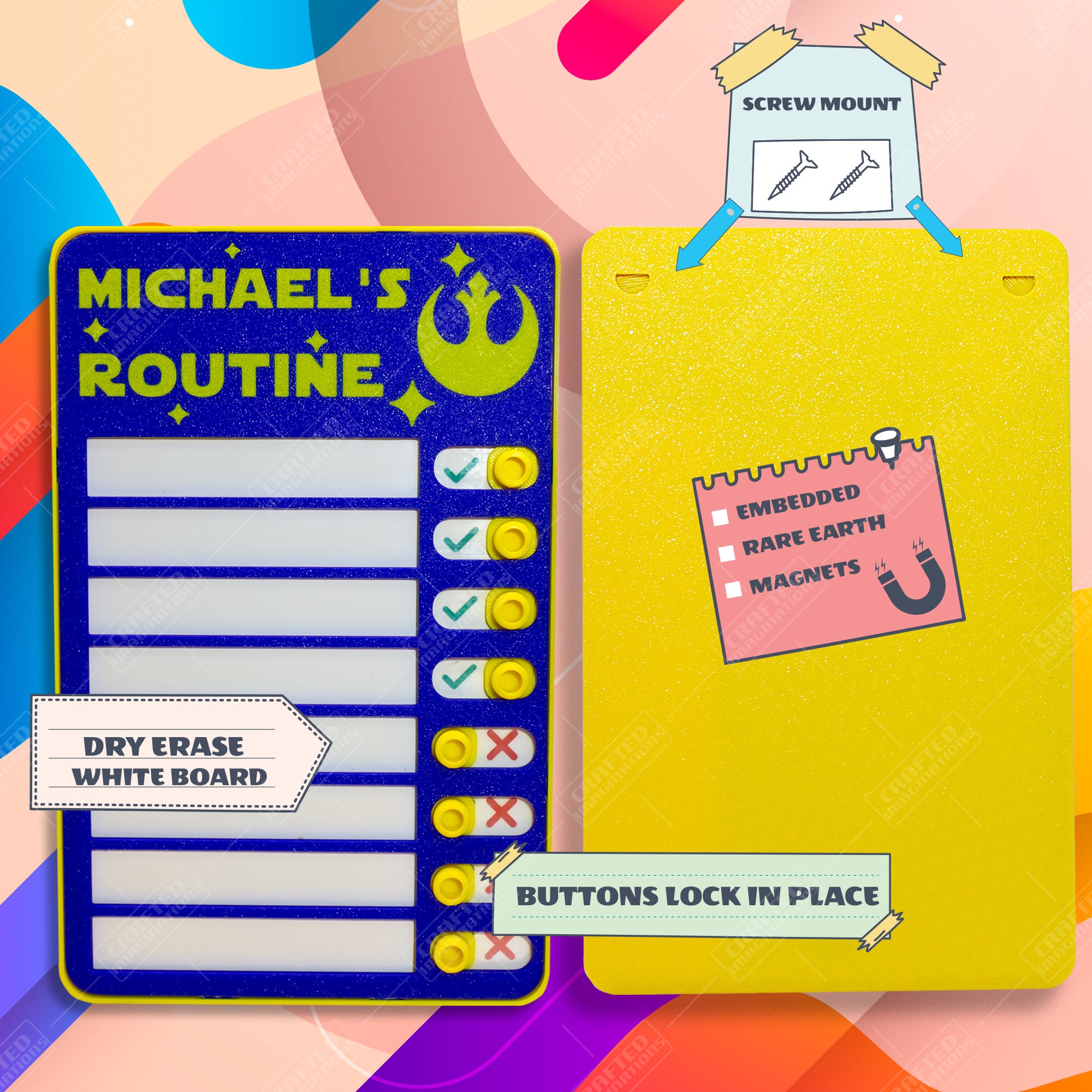 Personalized To-do List, Sliding Routine Chart, Chore Chart, Daily ...