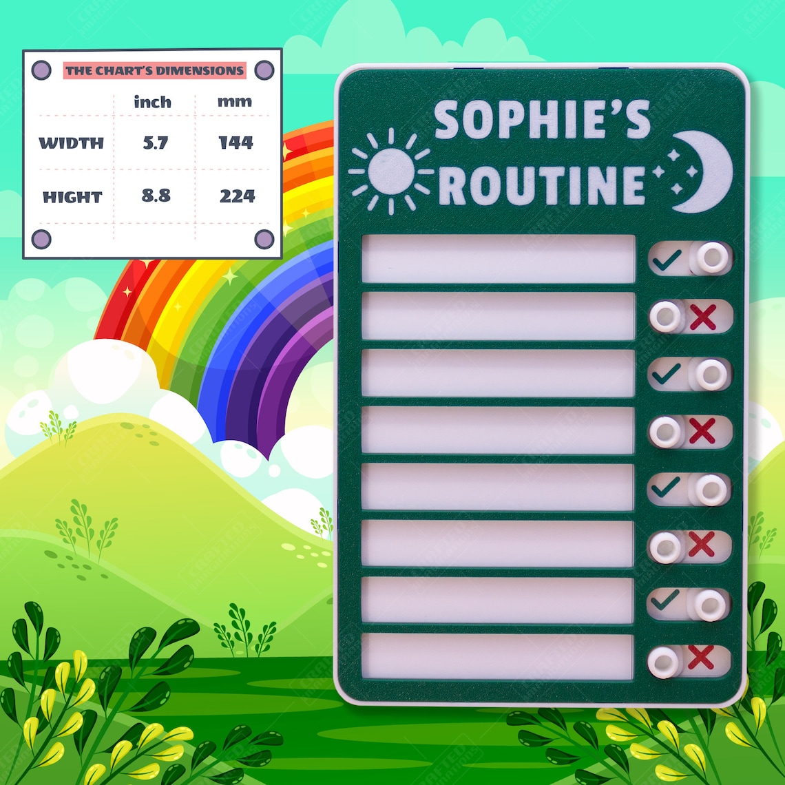 Sliding Routine Chart, Chore Chart, Daily Checklist, Personalized ...