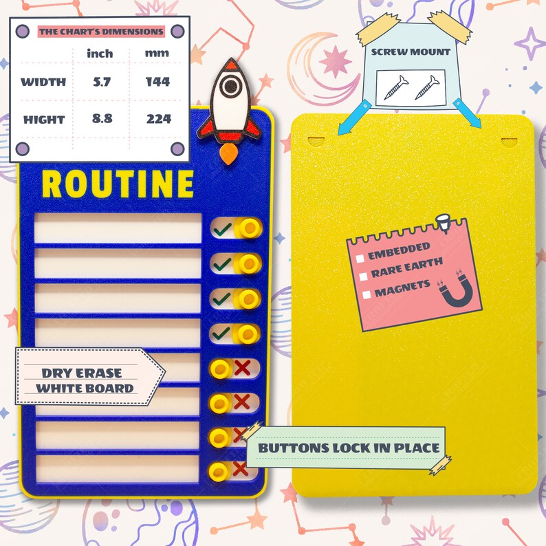Sliding Routine Chart, To-do List, Daily Checklist, Personalized ...