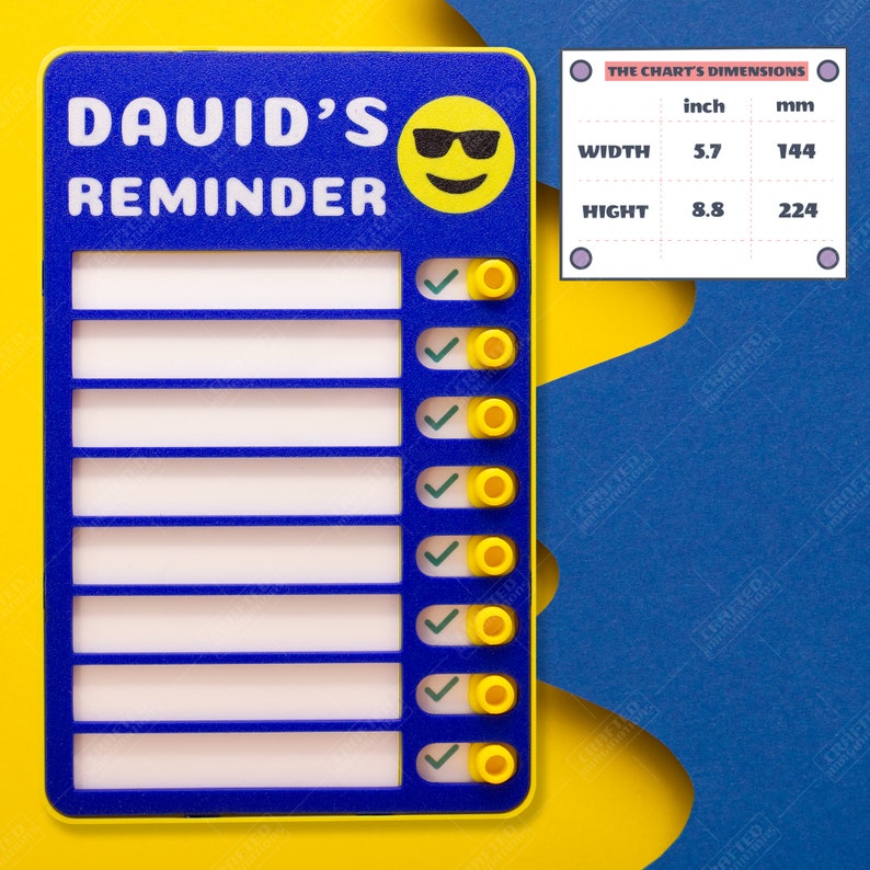 Reminder, Personalized Check List, Routine Chart, Personalized Planner ...