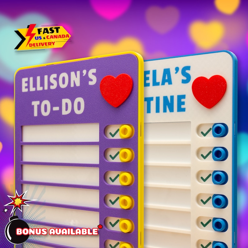 Heart Routine Chart, To-do List, Daily Checklist, Personalized Planner ...