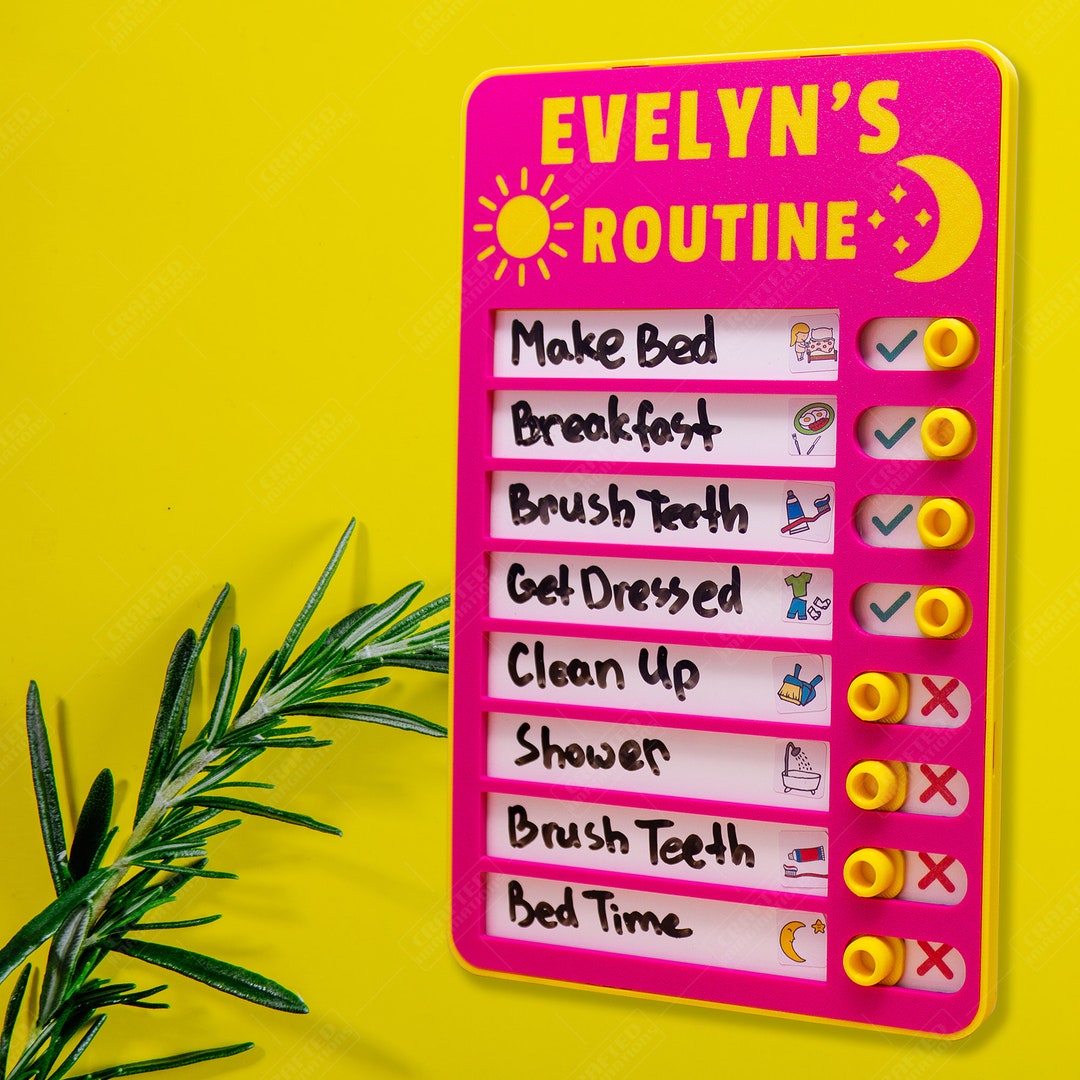 Sliding Routine Chart, Chore Chart, Daily Checklist, Personalized ...